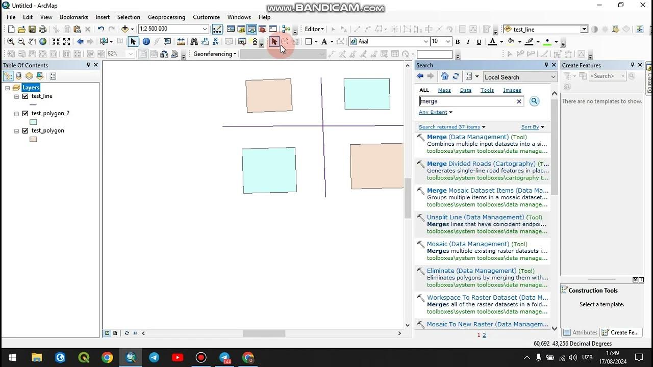 Merge (Data Management) ArcMap - YouTube