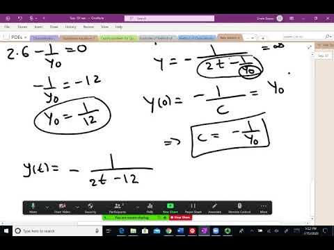 Differential Equations: Week 2 Webwork problem Separation of variables example 3 - YouTube