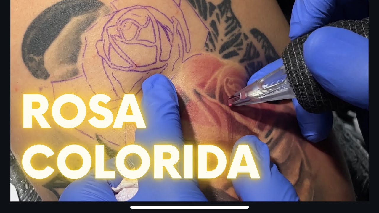 Rosa tattoo - full color / time lapse - YouTube
