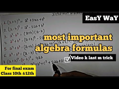 most important algebra formulas for final exam 10th.#10thexam2023 #bseb ...