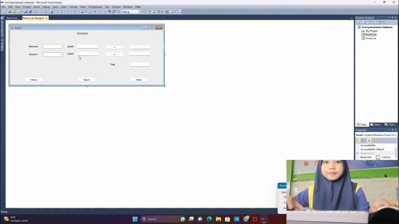cara membuat form pemesanan dengan menggunakan visual studio 2010 - YouTube