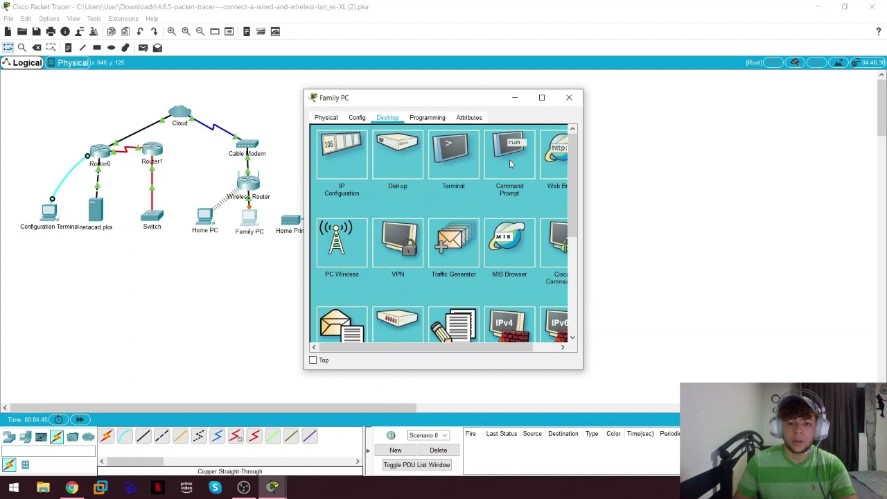 4.6.5 Packet Tracer - Conecte una LAN cableada e inalámbrica - YouTube
