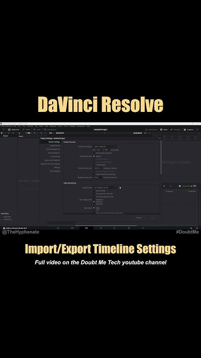DaVinci Resolve Export & Import Timeline Format Presets [ Project Settings ] How To Tutorial ...