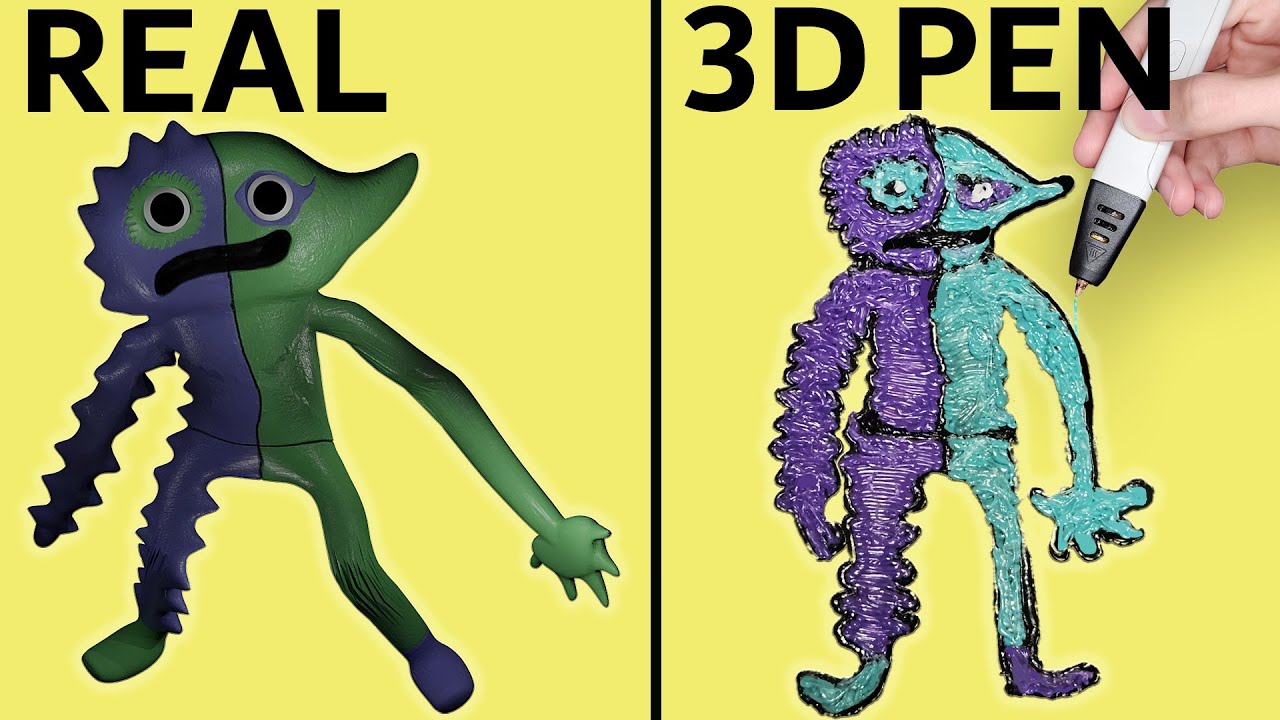 REAL VS 3D PEN: Bittergiggle pin from Garten of Banban! - YouTube