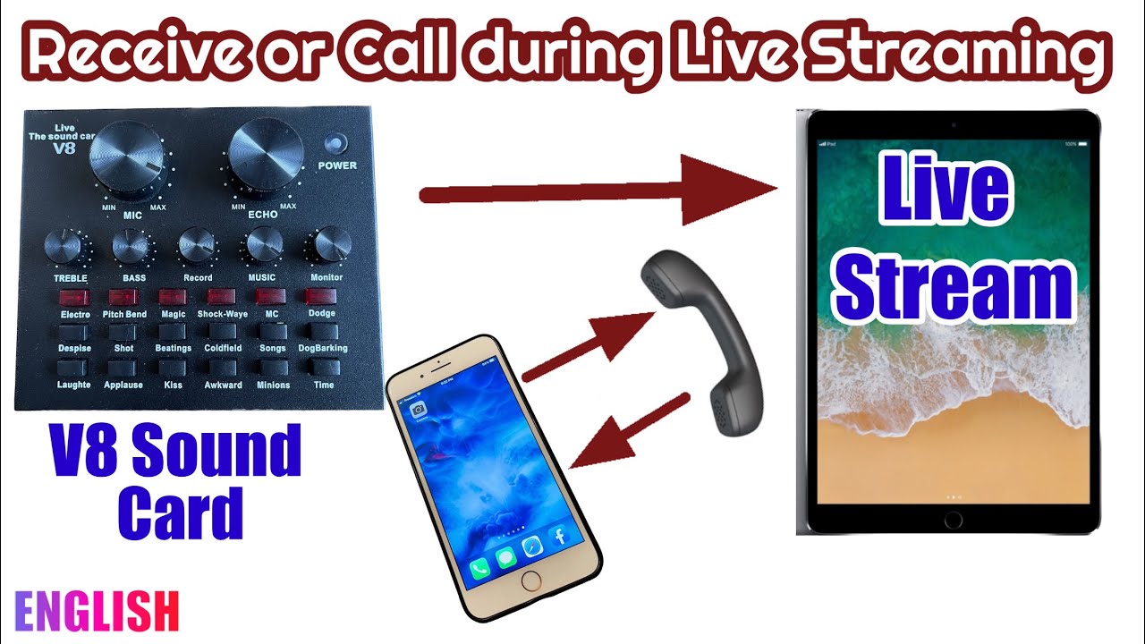 V8 Sound Card - Receive or Call someone on Live Streaming - YouTube