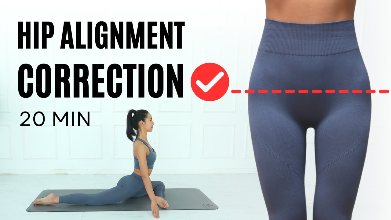 20 MIN Hip Alignment Correction Routine - Period Pain & Hip Pain Relief ...