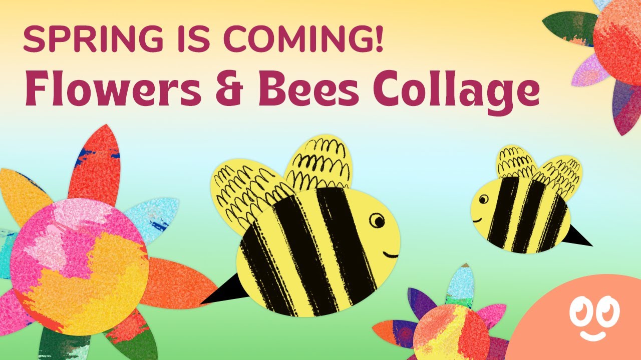 Collage Art - How to Collage a Bee and Flower - YouTube