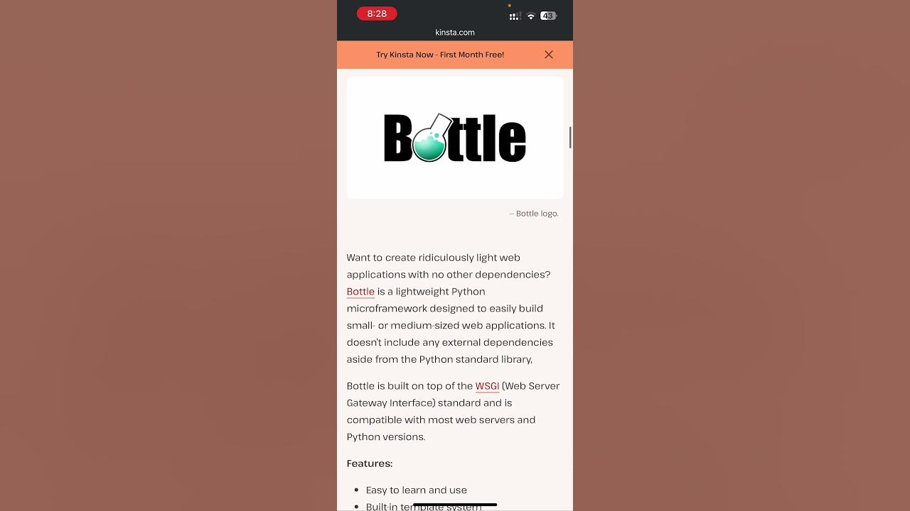 Bottle Python Framework #shorts #python #malayalam - YouTube