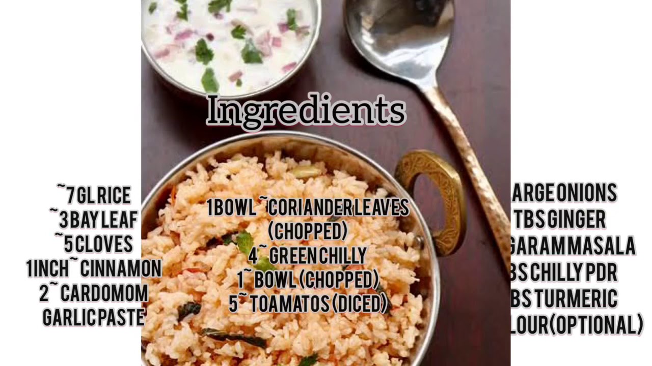 How to make Kuska rice with Raita on side( Mangalore Style) - YouTube