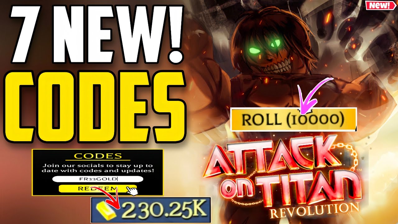 *NEW*CODES⚠️ATTACK ON TITAN REVOLUTION ROBLOX CODES 2024 ATTACK ON TITAN CODES 2024 - YouTube