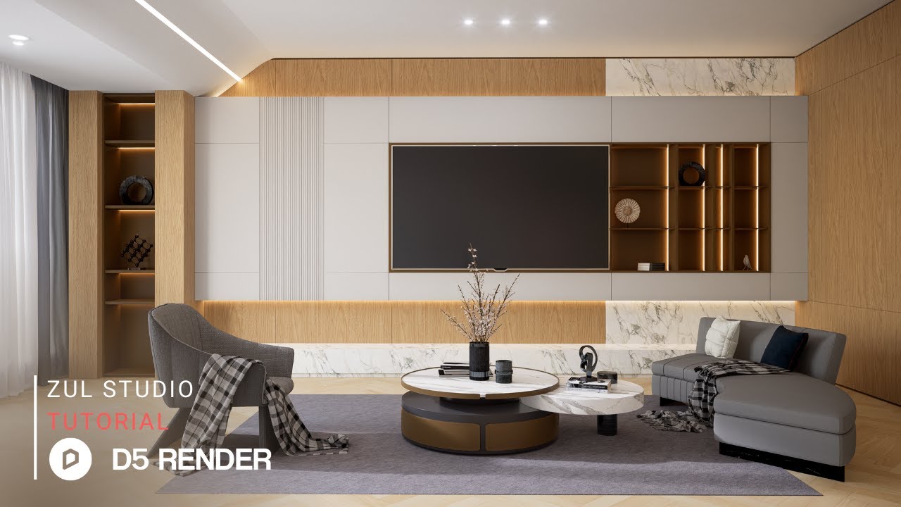 D5 Render realistic interior rendering tutorial | Living room 192 - YouTube