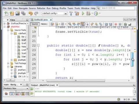 Graficas en 3D y 2D en Java utilizando jmathplot - YouTube