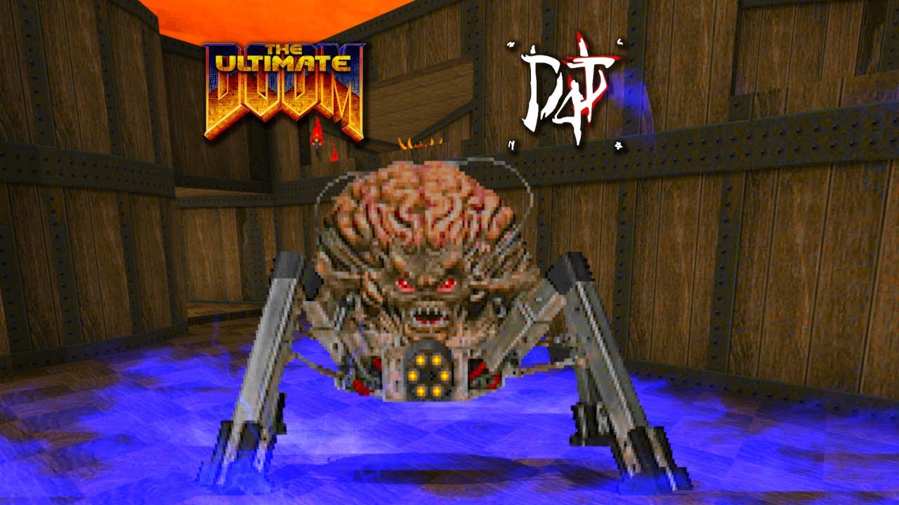 Doom E4M8 Boss - Spider Mastermind With D4T - YouTube