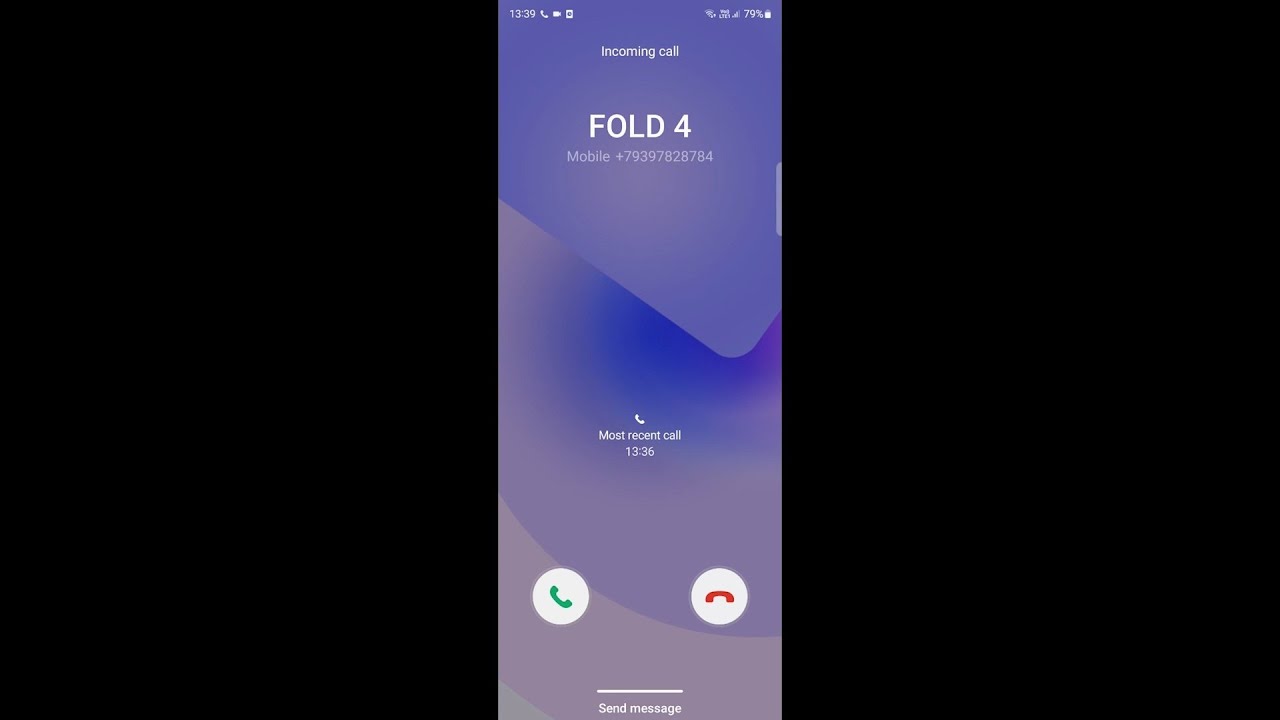 Samsung Z Fold 4 Vertical Incoming Call Screen Video - YouTube