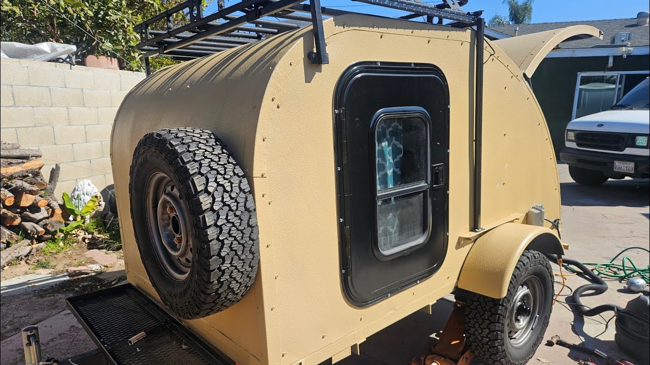 custom built tear drop trailer - YouTube