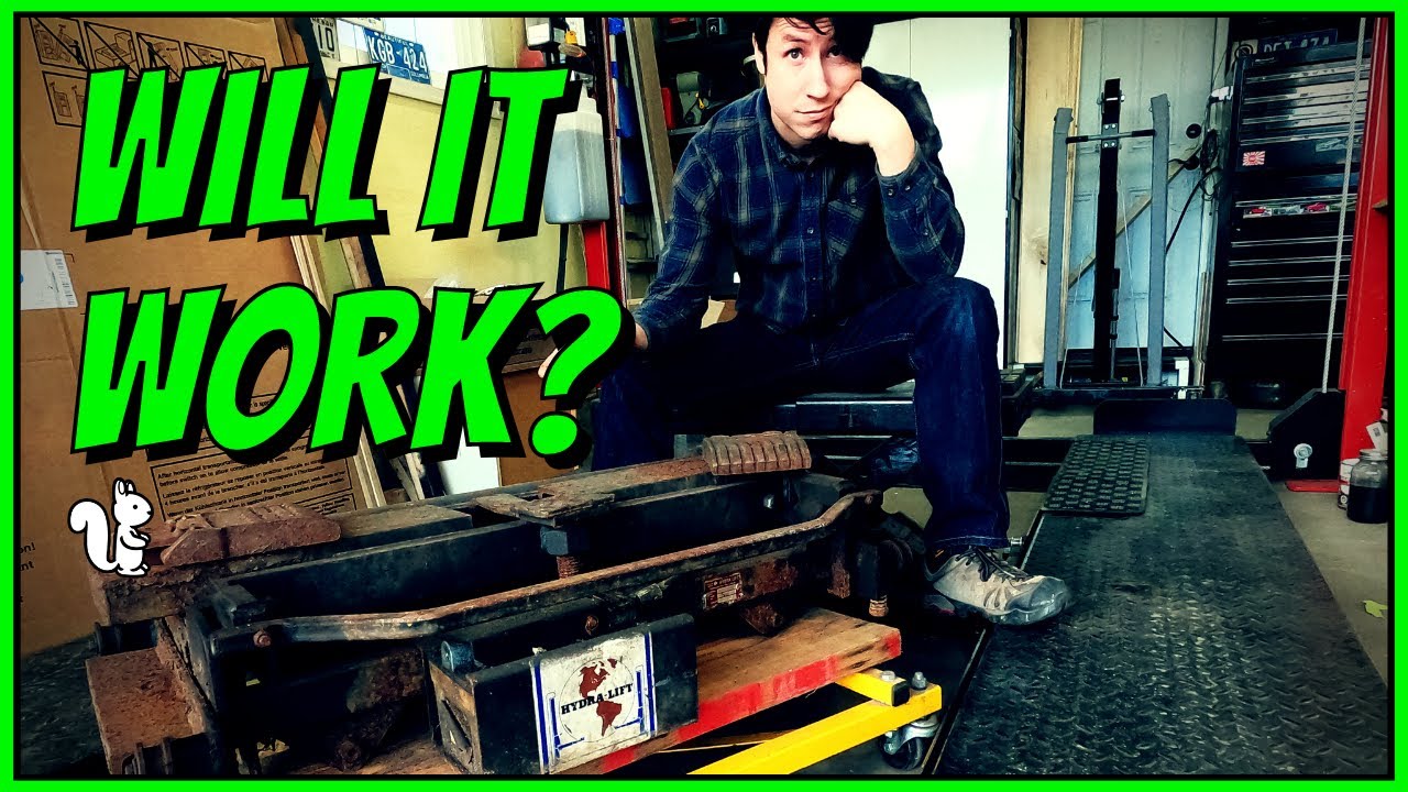 A $50 4 Post Lift Center Jack? (Restoring an Old Trolley Jack) - YouTube
