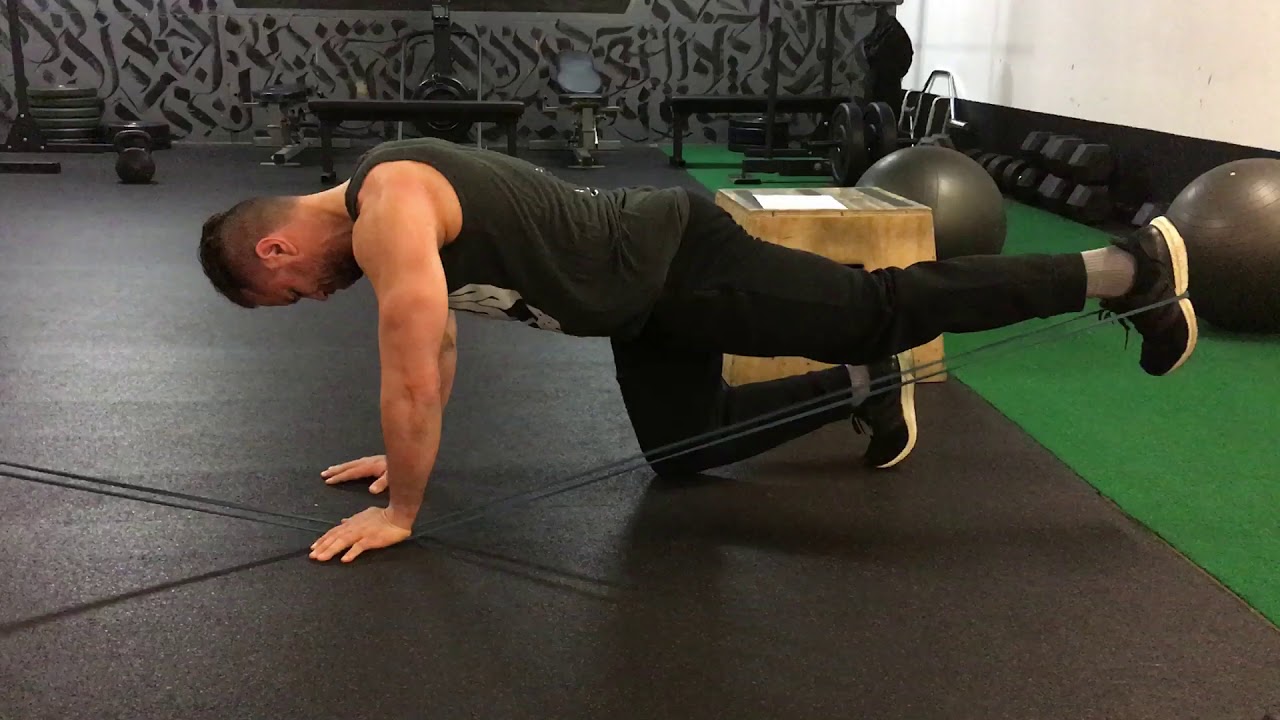 BC Lower Band Glute Kickback Quadruped Position - YouTube