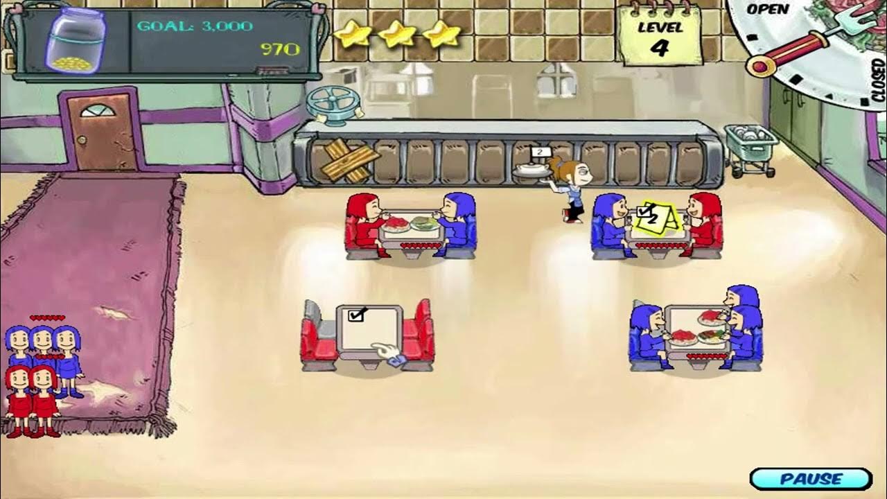 Diner Dash - Level #4 - Flo's First Diner IV - YouTube