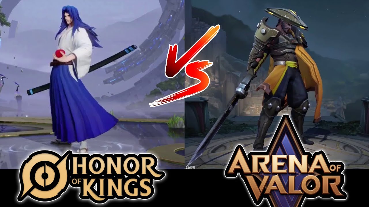【王者荣耀 vs 传说对决】【HoK vs AoV】【Hero & Skills comparison】【Part I : Fighter ...