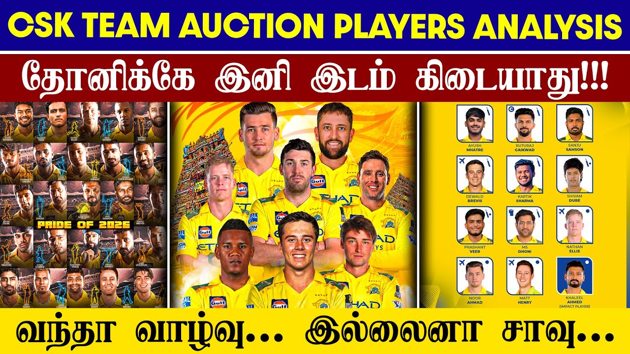 🔴LIVE : CSK Team Full Auction Players Analysis😱| IPL 2026 CSK Playing ...