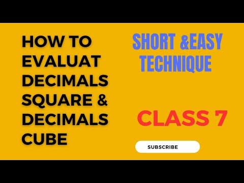 How to evaluate Decimals square & Decimals cube in class 7 #New ...