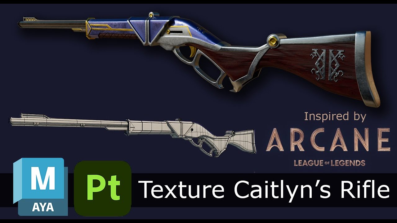 Texturing Caitlyn's Rifle from Arcane! | Substance Painter to Maya ...