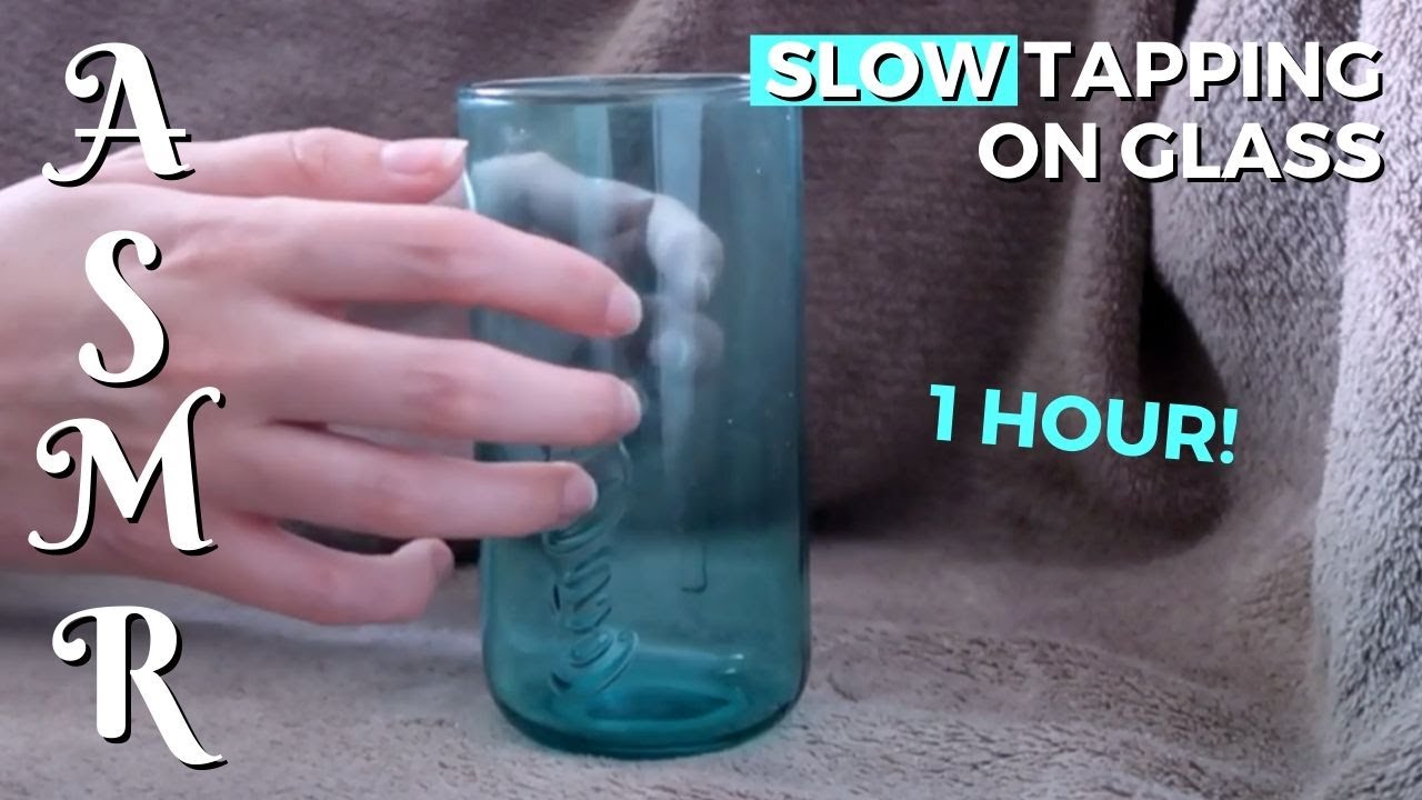 1 HOUR SLOW TAPPING on a glass ☆ ASMR single sound loop [ASMR NO ...