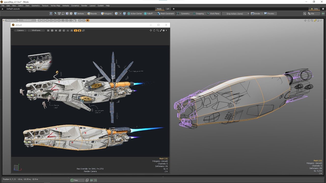 SpaceShip Modeling TimeLapse Part 3 - YouTube