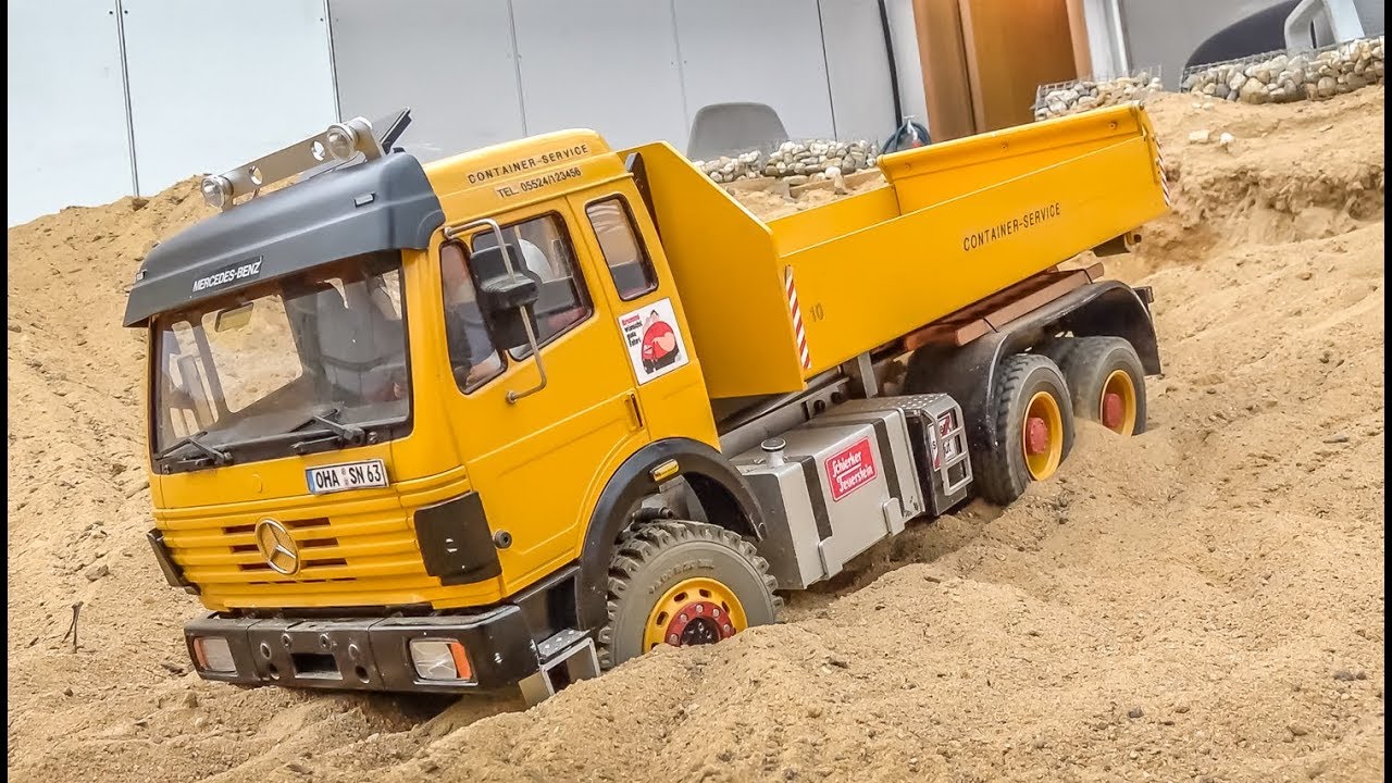 RC Truck stuck and rescue! Heavy load! R/C Car Offroad Action! - YouTube