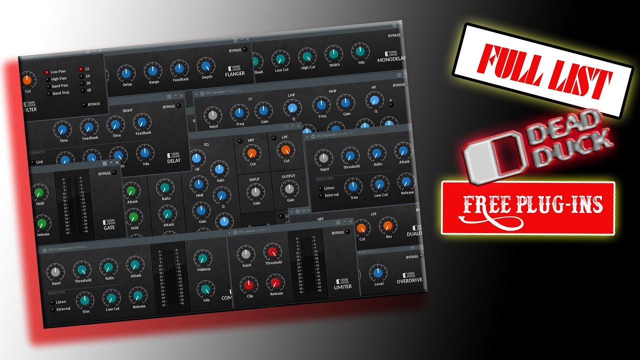 Full List Of Dead Duck 'DD' FREE Audio Mixing Plug-Ins 2019 - YouTube