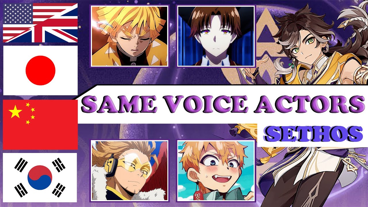 Genshin - Sethos ALL Language Voice Actors, Same Anime & Game ...