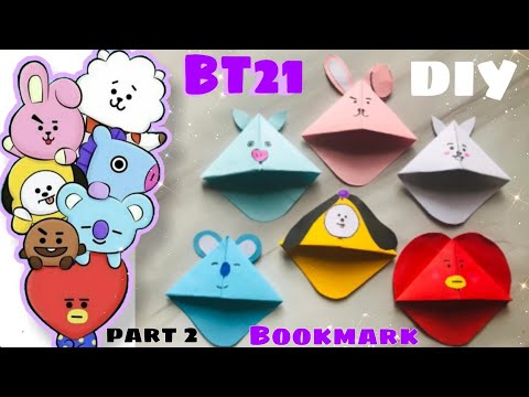 DIY BT21 Bookmark |BTS Origami Bookmark | part 2 - YouTube