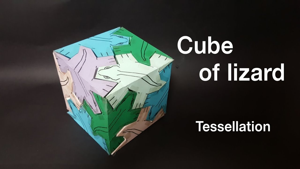 도마뱀 입체 테셀레이션 : cube of lizard , tessellation , 체험수학, 종이공예 - YouTube