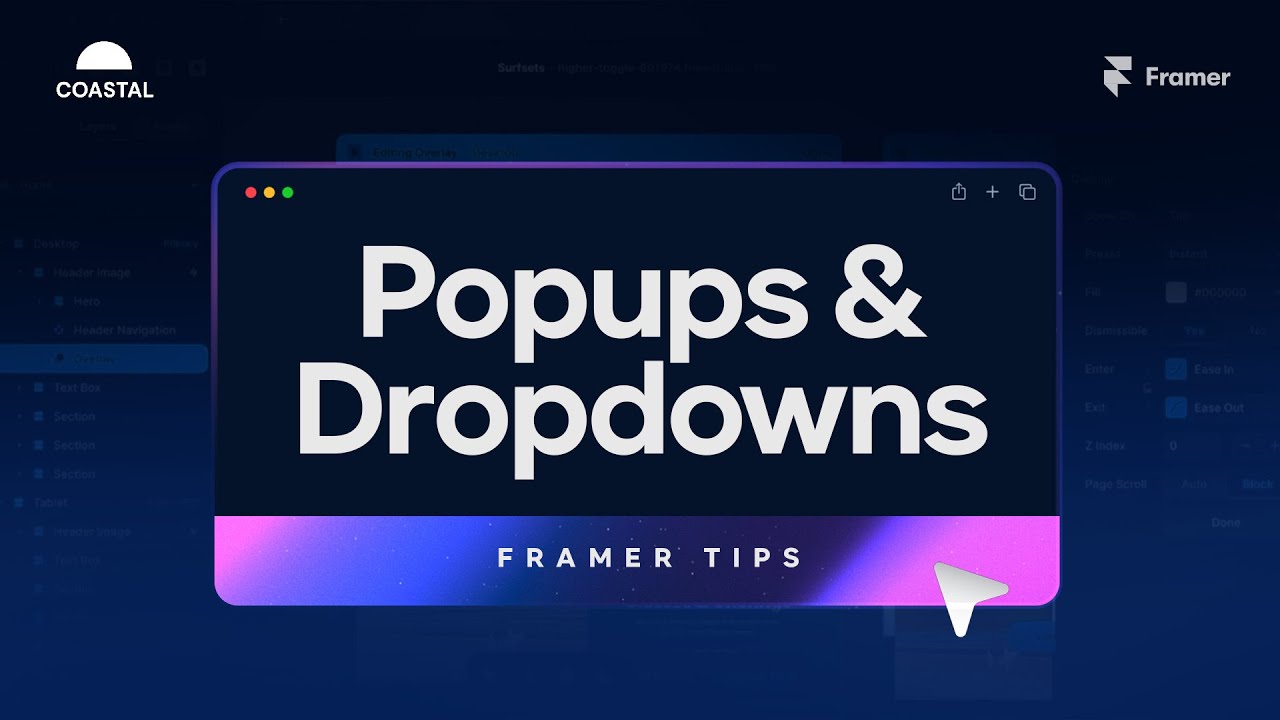 Using Framer Overlays To Add Popups & Dropdowns - YouTube