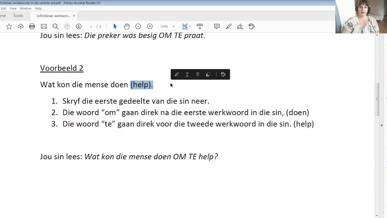 Infinitiewe Werkwoorde in die verlede tyd 24-04-2020 - YouTube