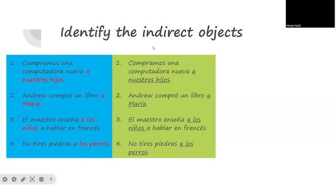 Indirect Object Pronouns In Spanish Youtube Spanish Direct And