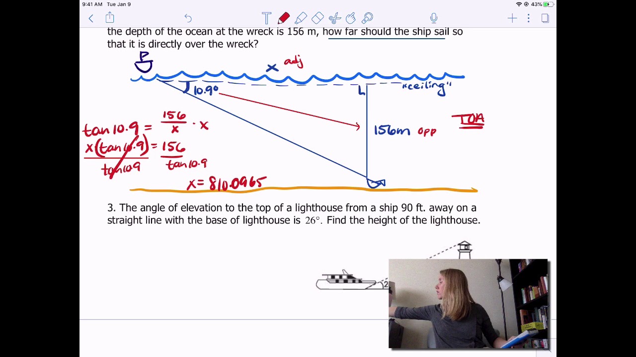 SOH CAH TOA Word Problems - YouTube