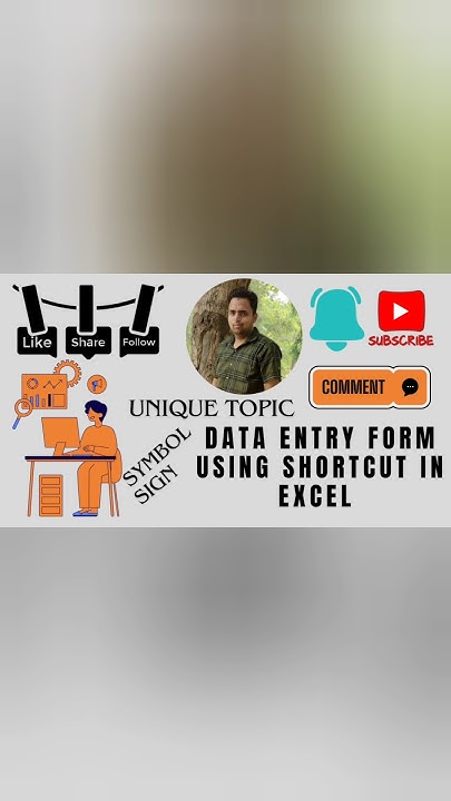 # DATA ENTRY FORM USING SHORTCUT IN EXCEL - YouTube