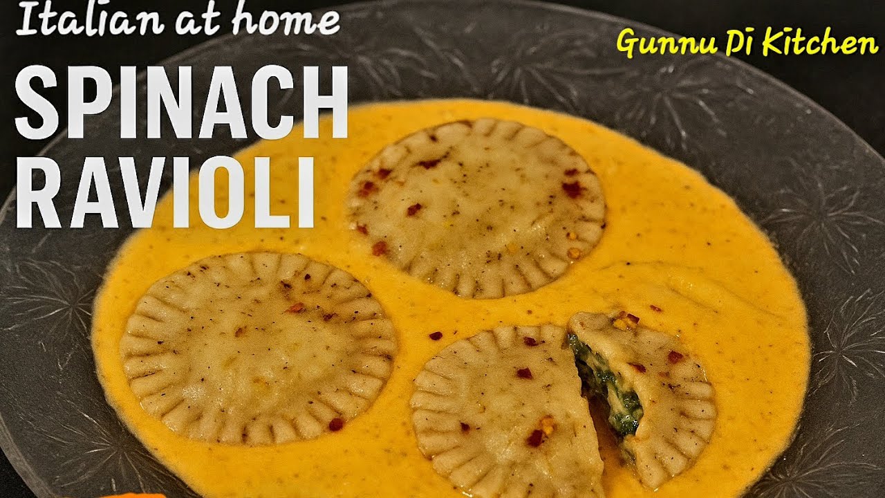 Italian Style Spinach Ravioli at Home| Healthy & Creamy Spinach Ravioli ...