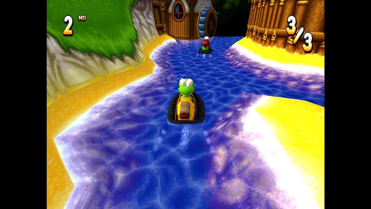 Croc 2 - PS1 - Sailor Village - Croc Vs Dantini Boat Race (Blind) - YouTube