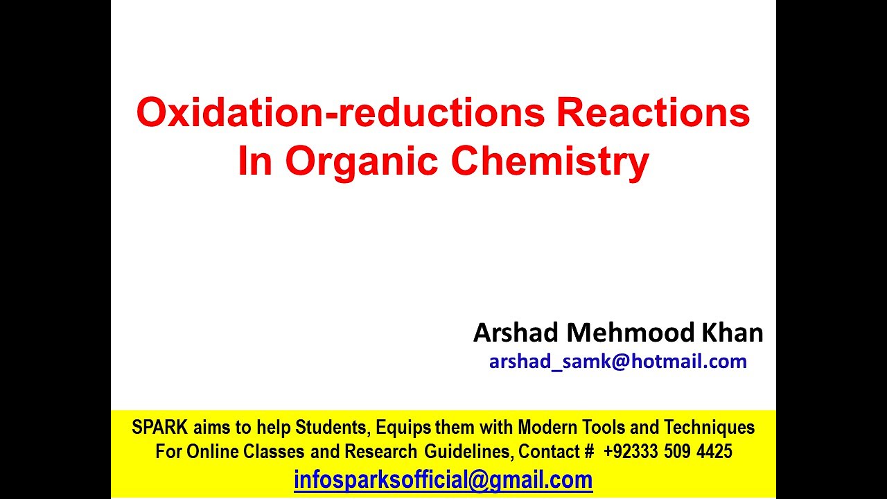 oxidation reduction reactions (part A) || Organic Chemistry - YouTube
