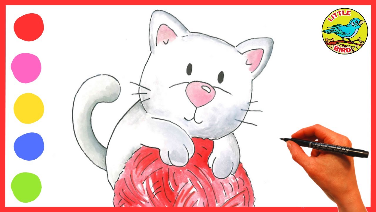 Cica Rajzolása és Festése Letölthető Sablonnal / Draw and Paint a Cute ...
