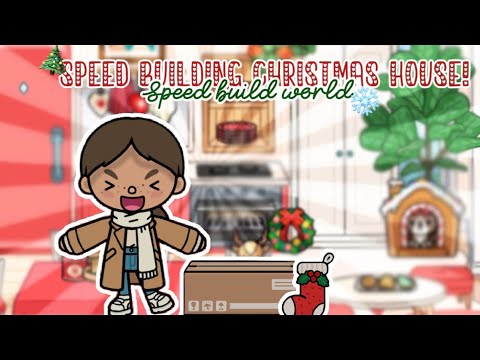 *SPEED BUILDING* Christmas themed house!! ️☃️🎄speed build world pt.1! ️ ...