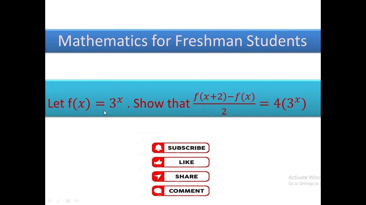 Maths for Freshman course on the exponential function - YouTube