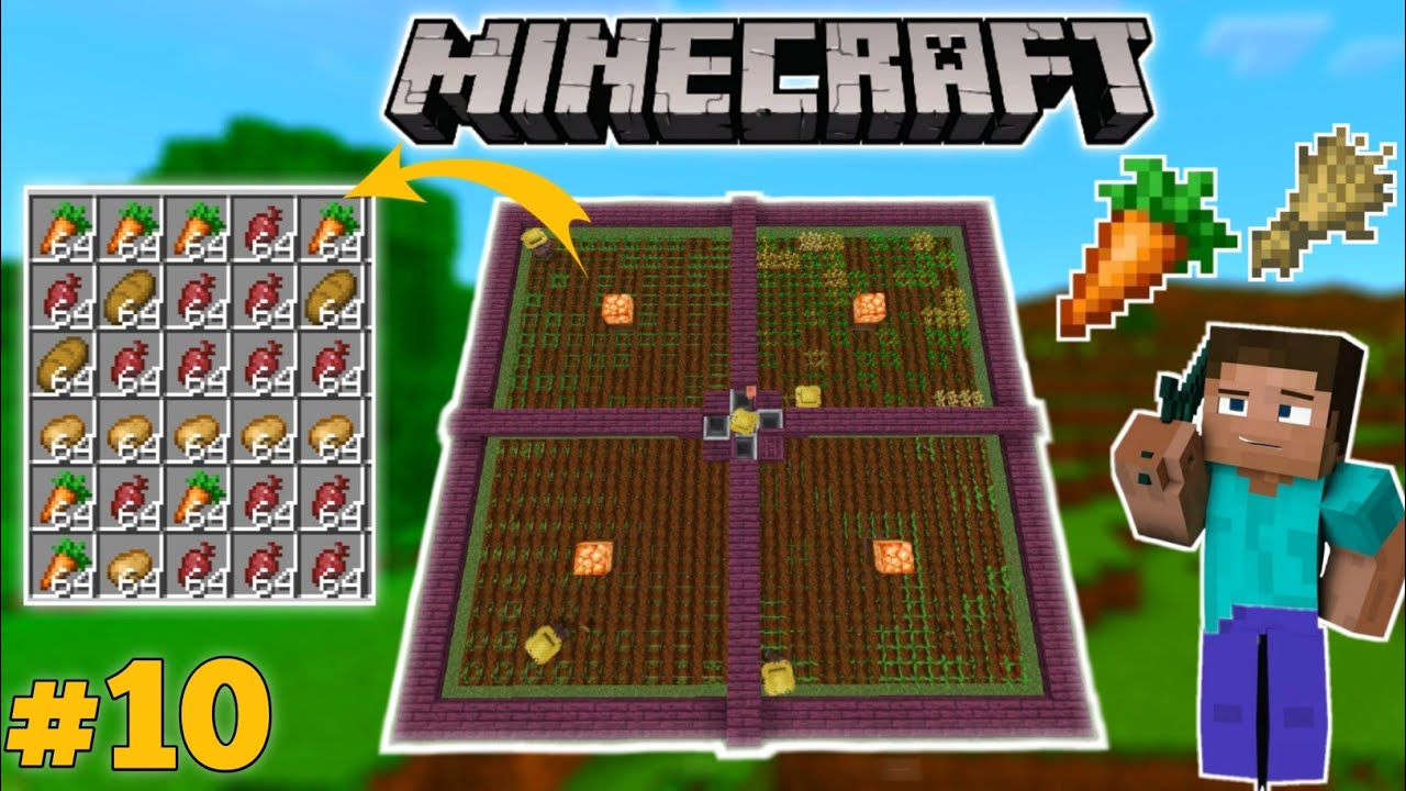 I BUILT VILLAGER AUTO CROP FARM IN MINECRAFT | MINECRAFT GAMEPLAY #10 ...