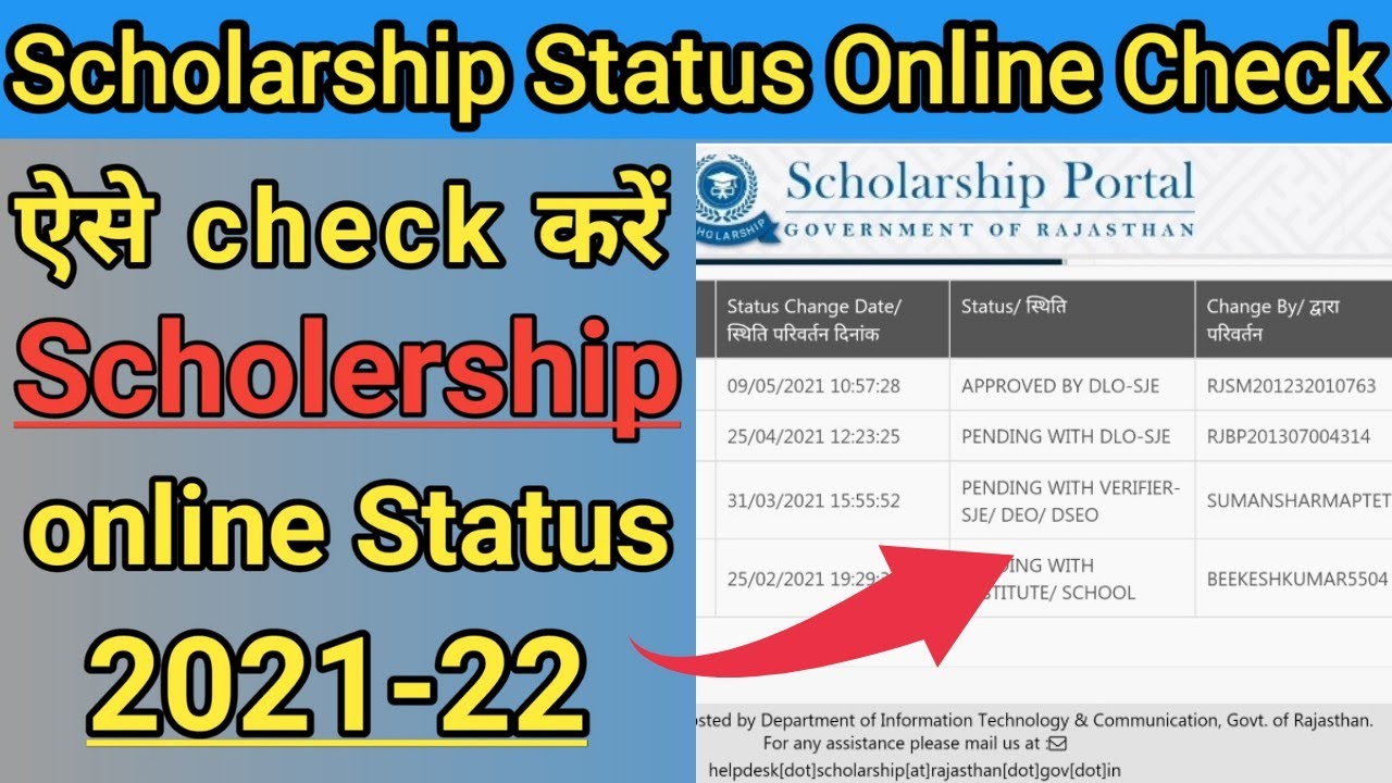 Scholarship Status Kaise Check Kare Rajasthan Scholarship Kaise Check