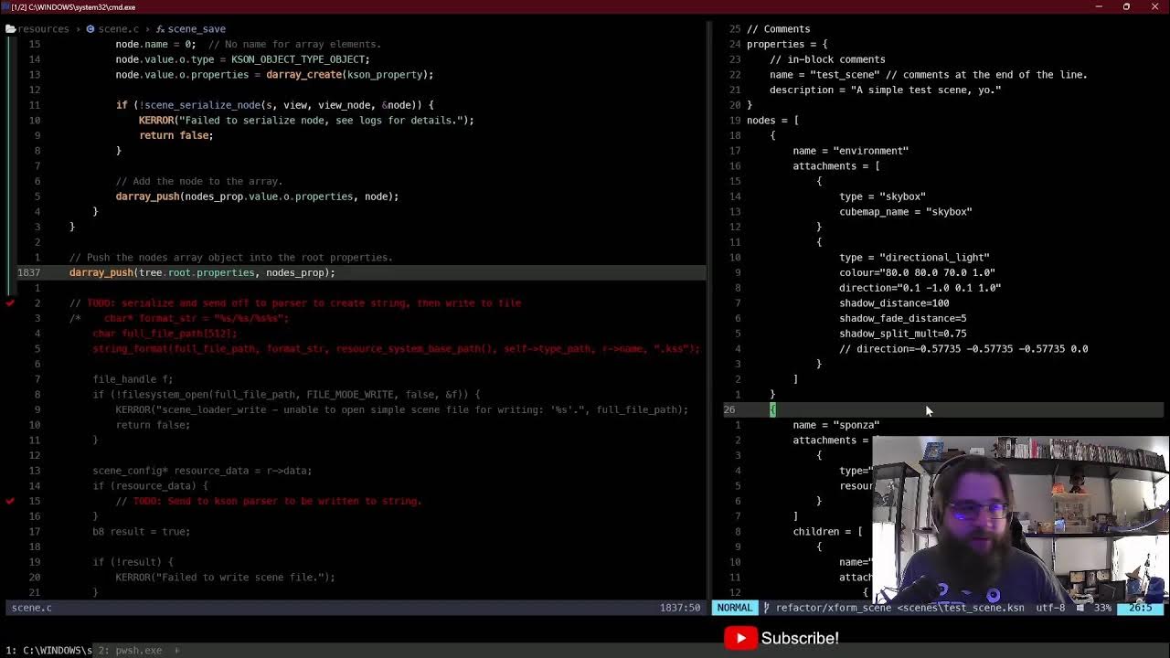 C/Vulkan Game Engine Dev Ep. 190 Scene serialization and saving !tts ...
