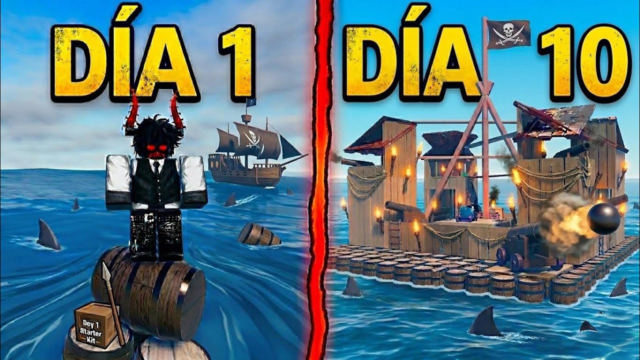 Sobreviví 10 días en el modo caos de Rusty Rafts - YouTube
