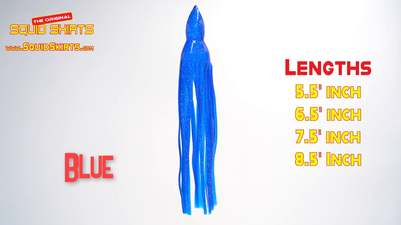Squid Skirts - Blue Hoochie Replacement Octopus Skirt - YouTube