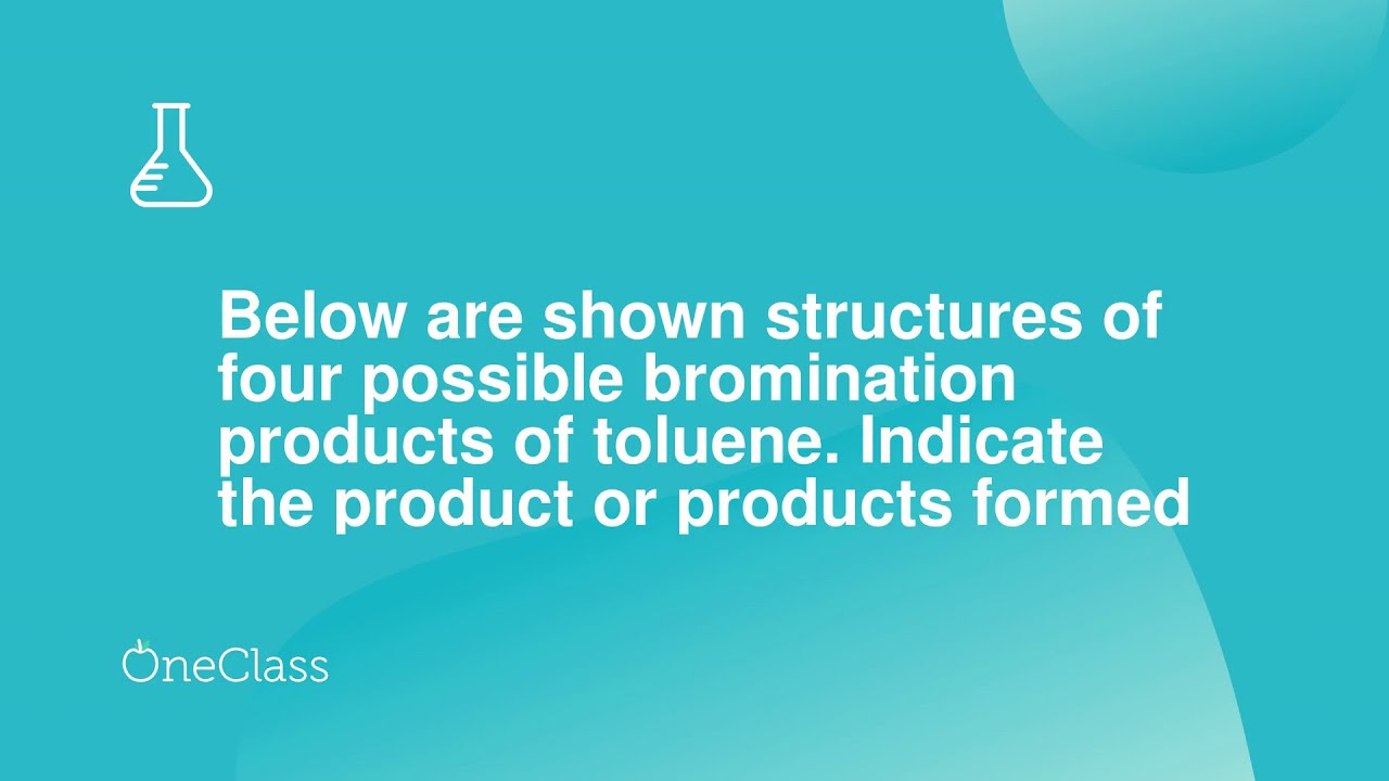 Below are shown structures of four possible bromination products of ...